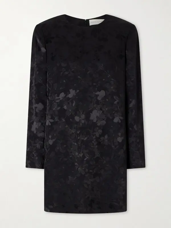 Veronica De Piante Carlota Floral-jacquard Mini Dress - Black