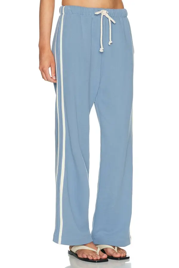Donni. Eco Terry Stripe Crop Pant - Cornflower