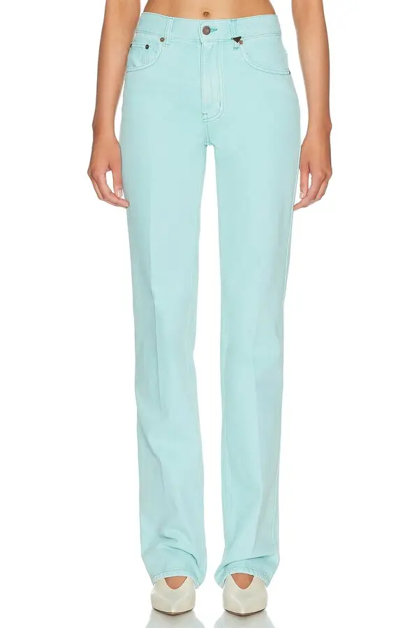 Chloé Slim Straight Leg Jeans - Washed Turquoise