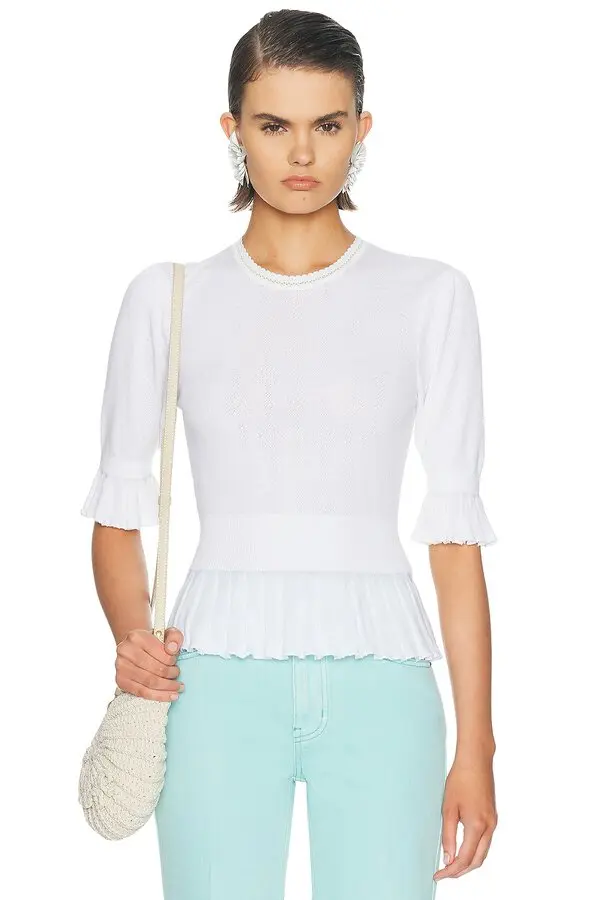 Chloé Pointelle Knit Sweater - Iconic Milk
