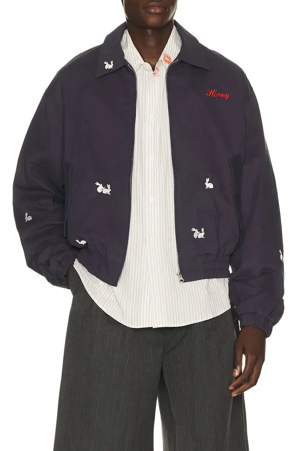 CARNE BOLLENTE Harrington Jacket - Navy