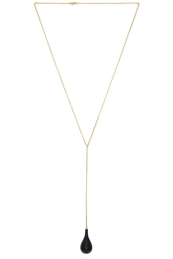 TOTEME Onyx Drop Pendant Necklace - Black & Gold