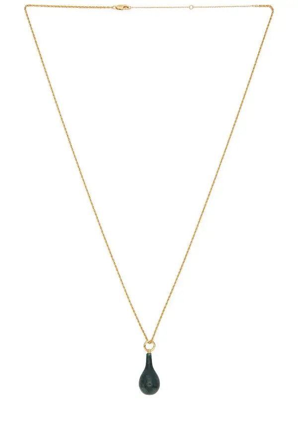 TOTEME Medium Jade Drop Necklace - Dark Green & Gold