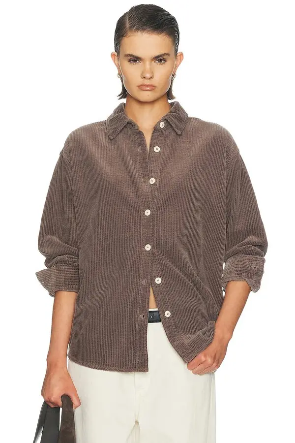 American Vintage Padow Corduroy Shirt - Cendre Vintage