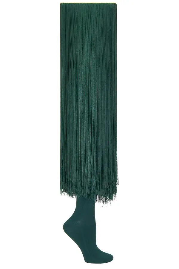 Alaïa Fringe High Sock - Vert Fonce