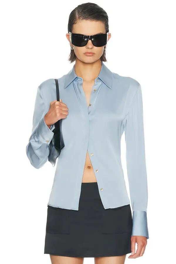 Cult Gaia Cynara Silk Shirt - Coastal