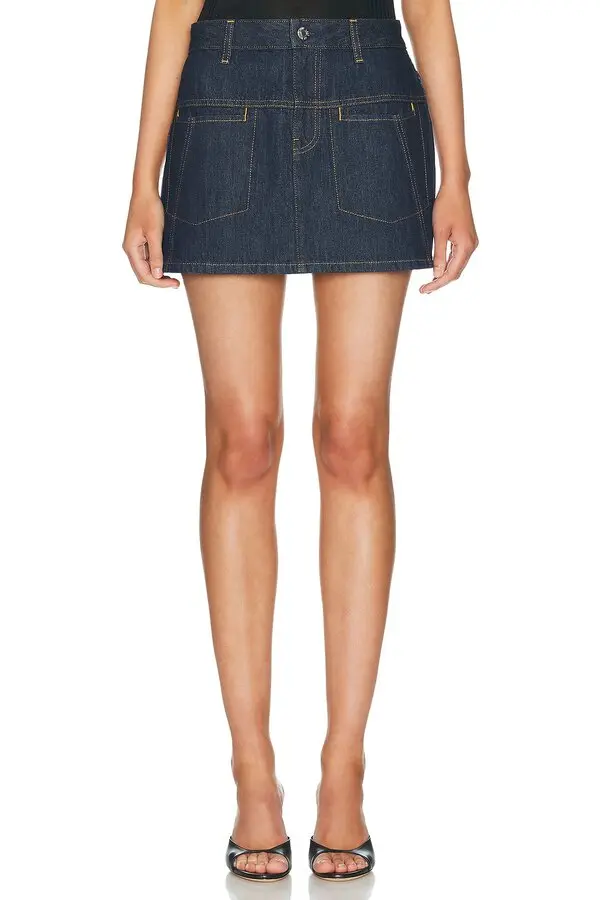 Helmut Lang Denim Mini Skirt - Rinsed Indigo