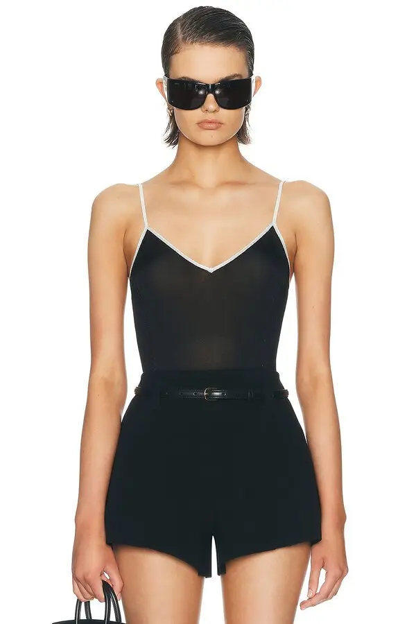 HIGH SPORT Slinky Tipped Tyler Cami Top - Black Combo