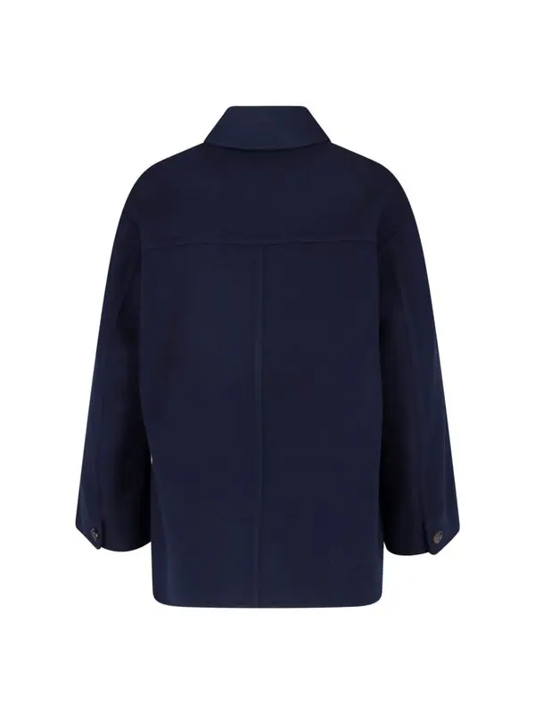 Chloé Short Virgin Wool Coat - Blue