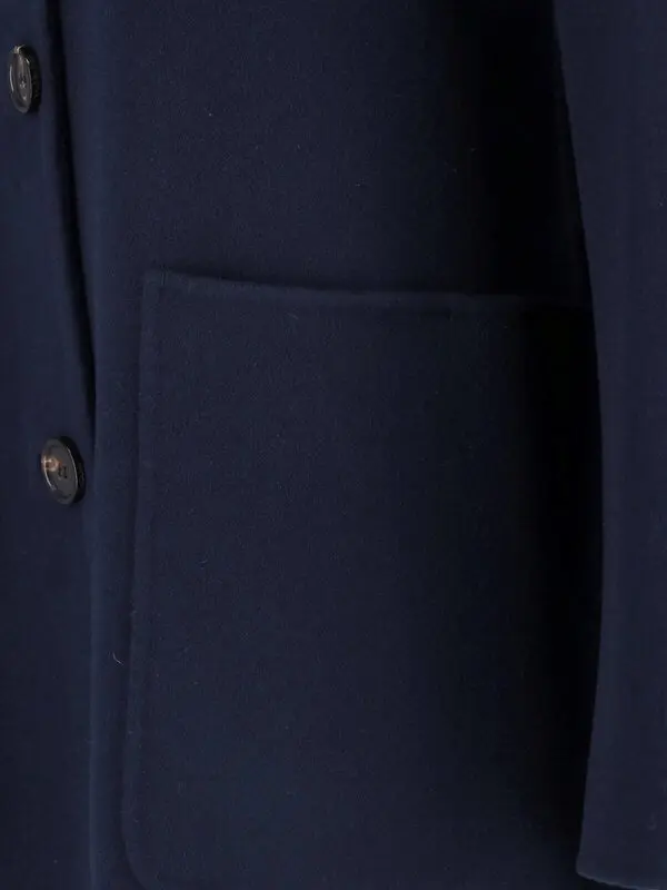 Chloé Short Virgin Wool Coat - Blue