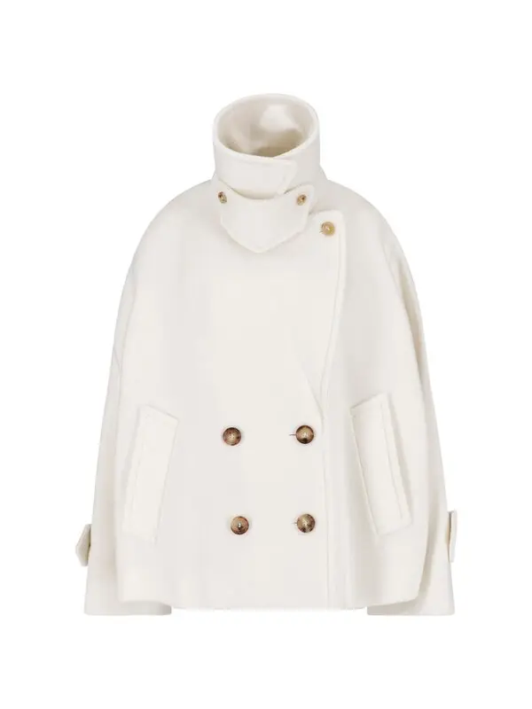 Chloé Short Virgin Wool Coat - White