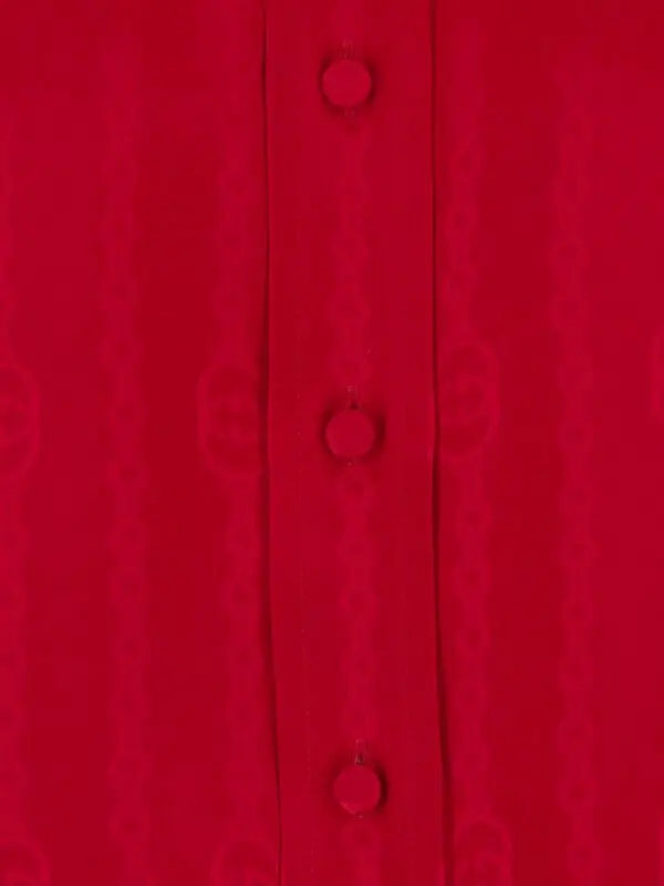 Gucci Jacquard Silk Shirt - Red