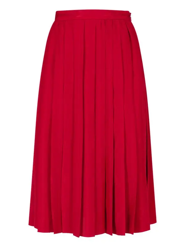 Gucci Jacquard Silk Midi Skirt - Red