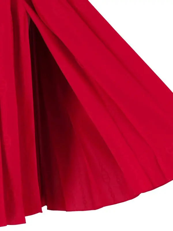 Gucci Jacquard Silk Midi Skirt - Red
