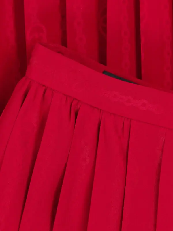 Gucci Jacquard Silk Midi Skirt - Red