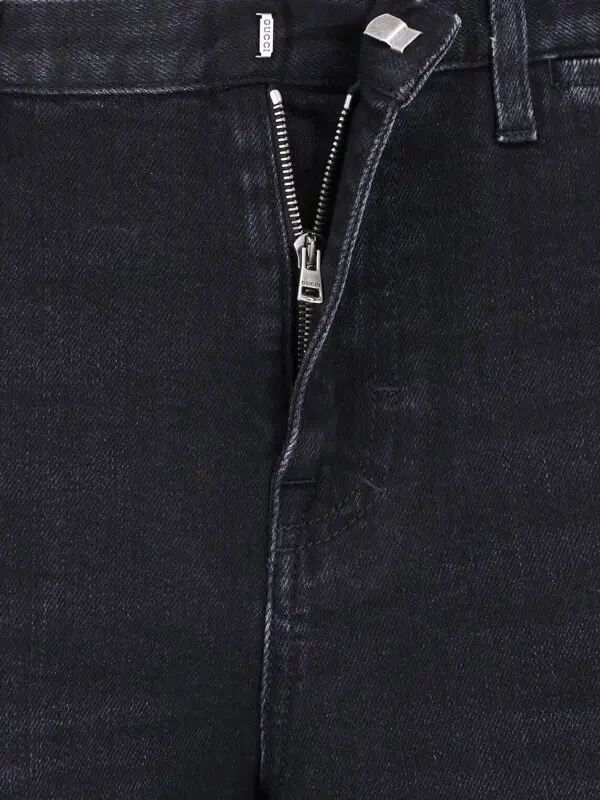 Gucci Straight Leg Jeans With Web Detail - Blue