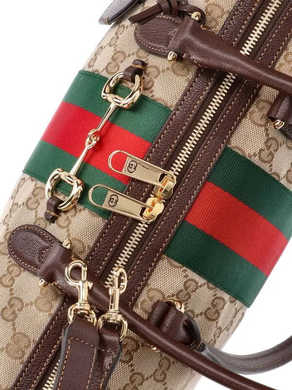 Gucci Large Duffle Bag "borsetto" Canvas Gg Monogram - Beige