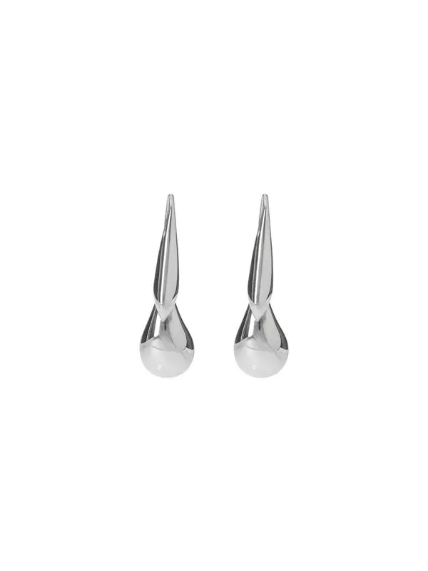 Bottega Veneta Sculptural Drop Earrings - Silver