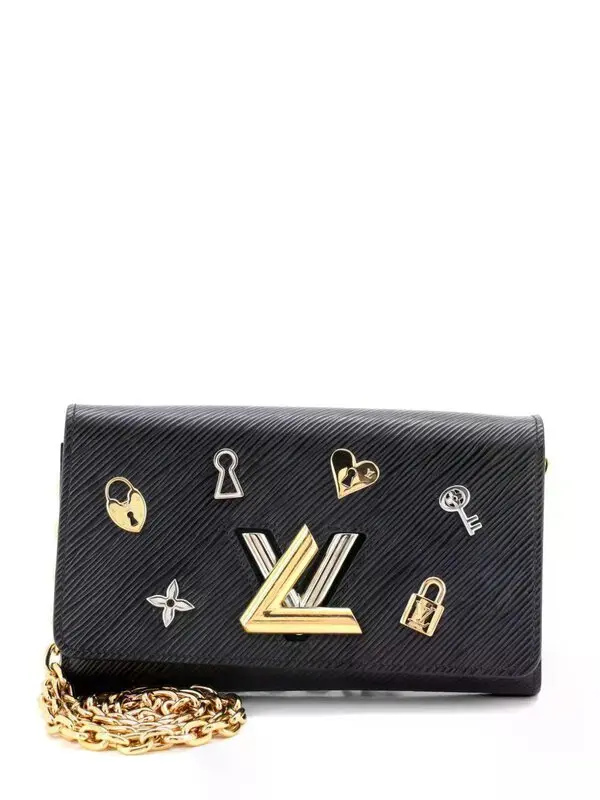 LOUIS VUITTON Twist Chain Wallet In Epi Leather - Black