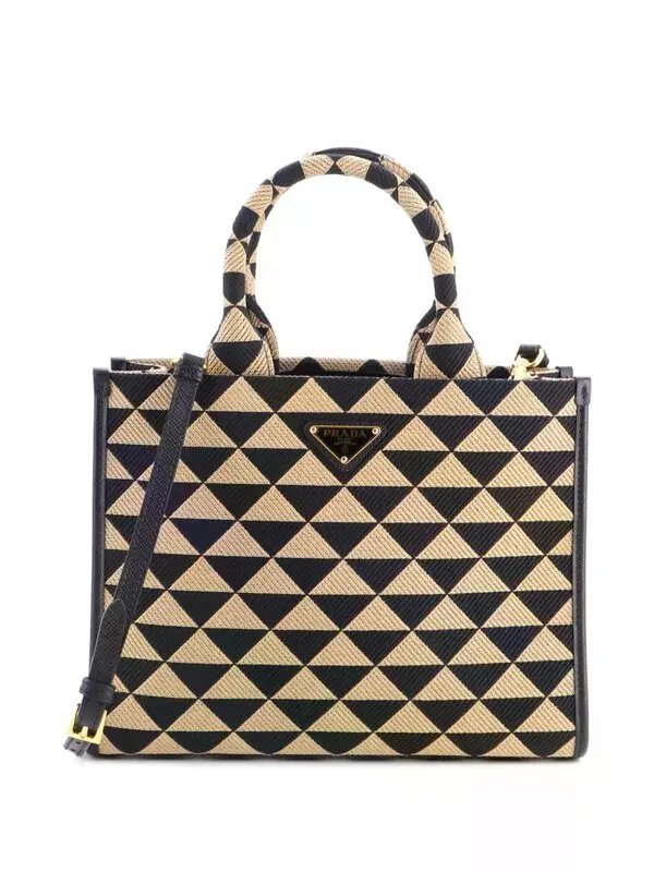 Prada Small Jacquard Shopper Tote Bag