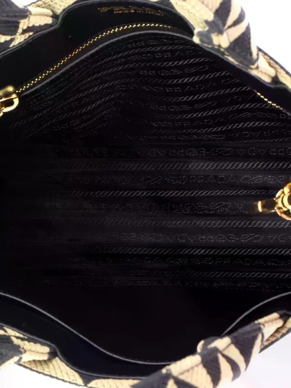 Prada Small Jacquard Shopper Tote Bag