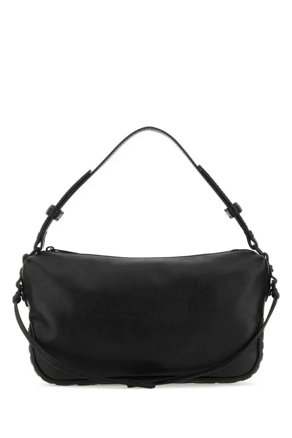 Off-White Leather Biker Tire Shoulder Bag - Black