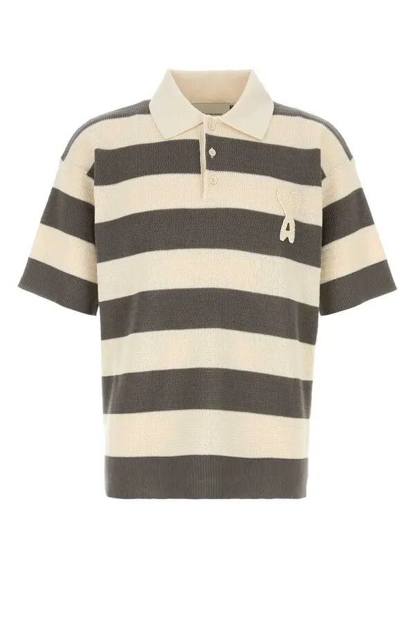 Ami Embroidered Cotton Polo Shirt - Multicolor