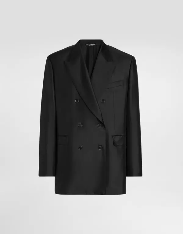Dolce & Gabbana Sicilia Light Double-breasted Silk Twill Jacket - Black