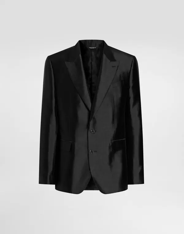 Dolce & Gabbana Sicilia Light Single-breasted Mikado Silk Jacket - Black
