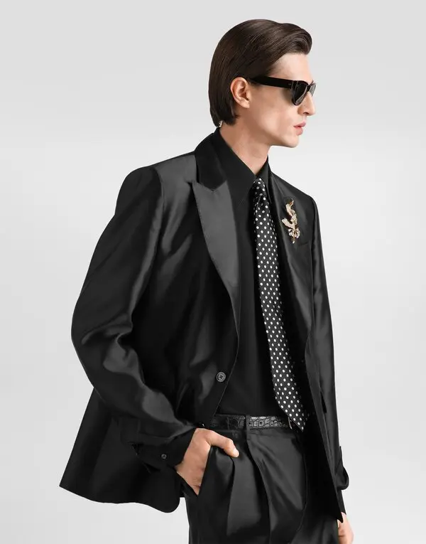 Dolce & Gabbana Sicilia Light Single-breasted Mikado Silk Jacket