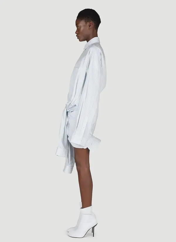 Balenciaga Pin-stripe Draped Shirt