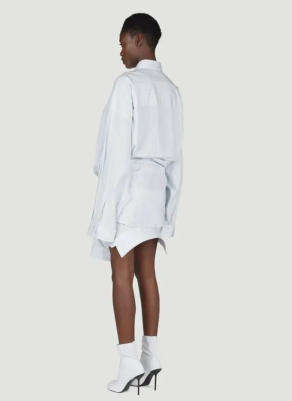 Balenciaga Pin-stripe Draped Shirt