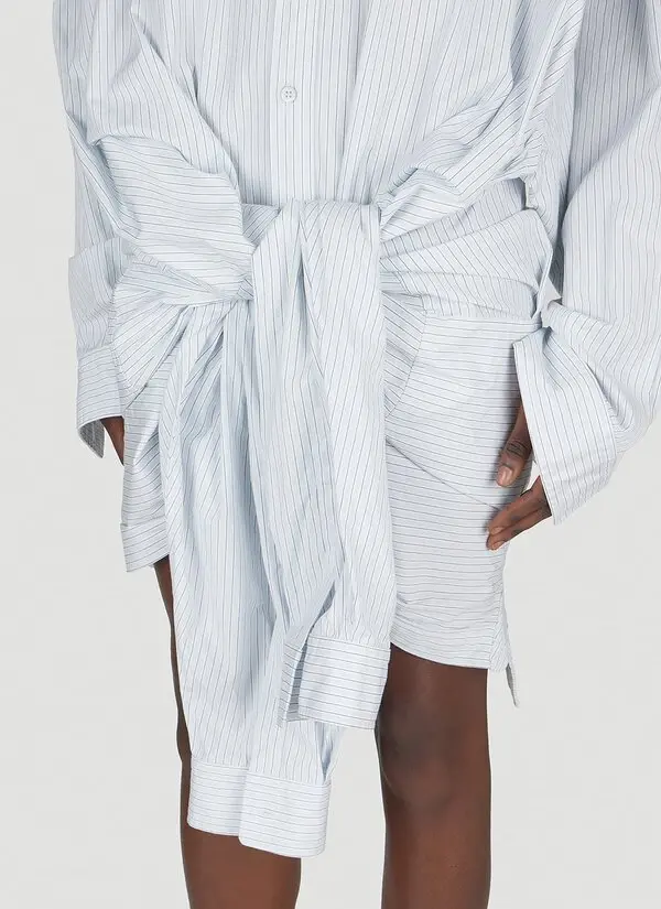 Balenciaga Pin-stripe Draped Shirt