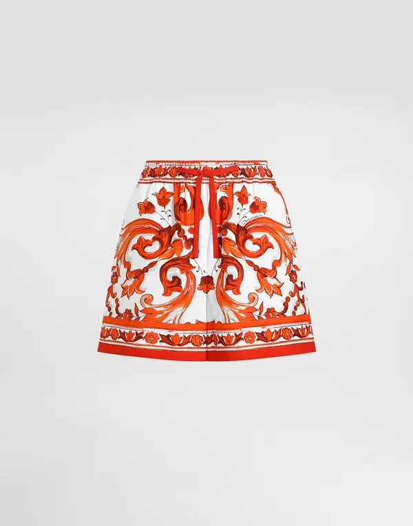 Dolce & Gabbana Majolica-print Poplin Bermuda Shorts
