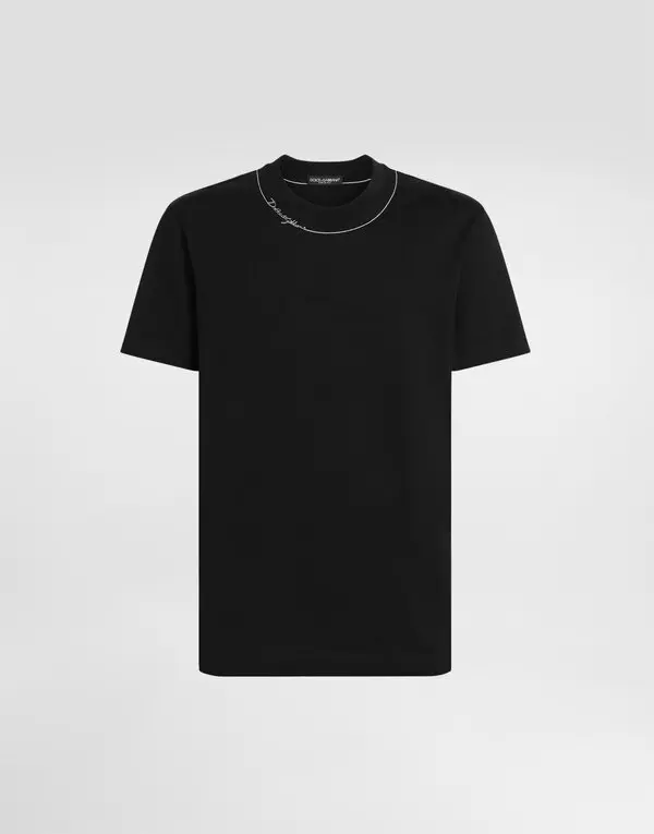 Dolce & Gabbana Cotton T-shirt With Embroidery - Black