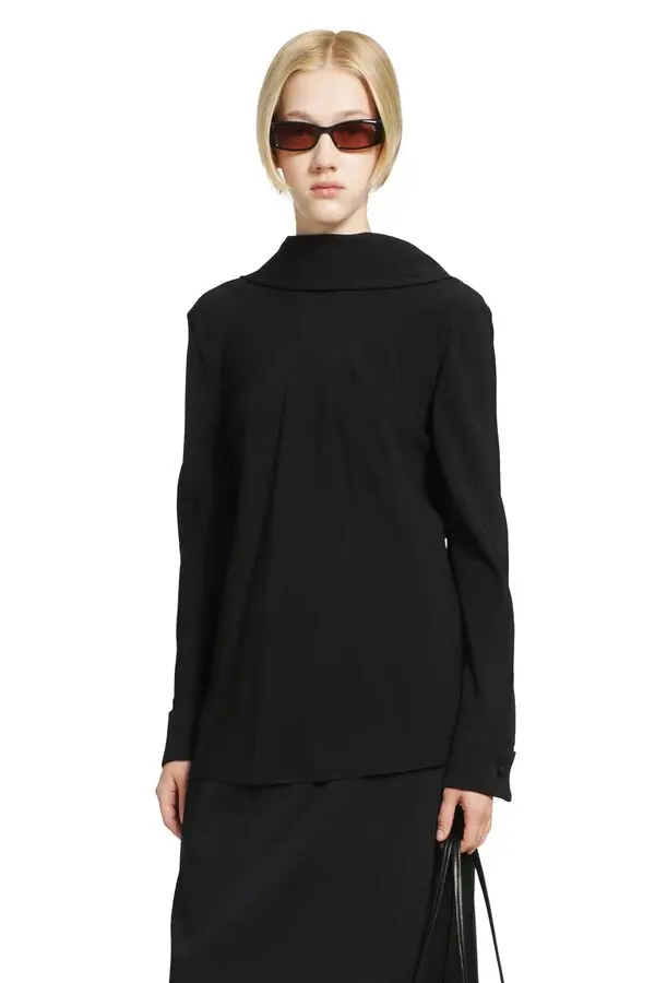 THE ROW Evo Blouse In Silk Crepe - Black