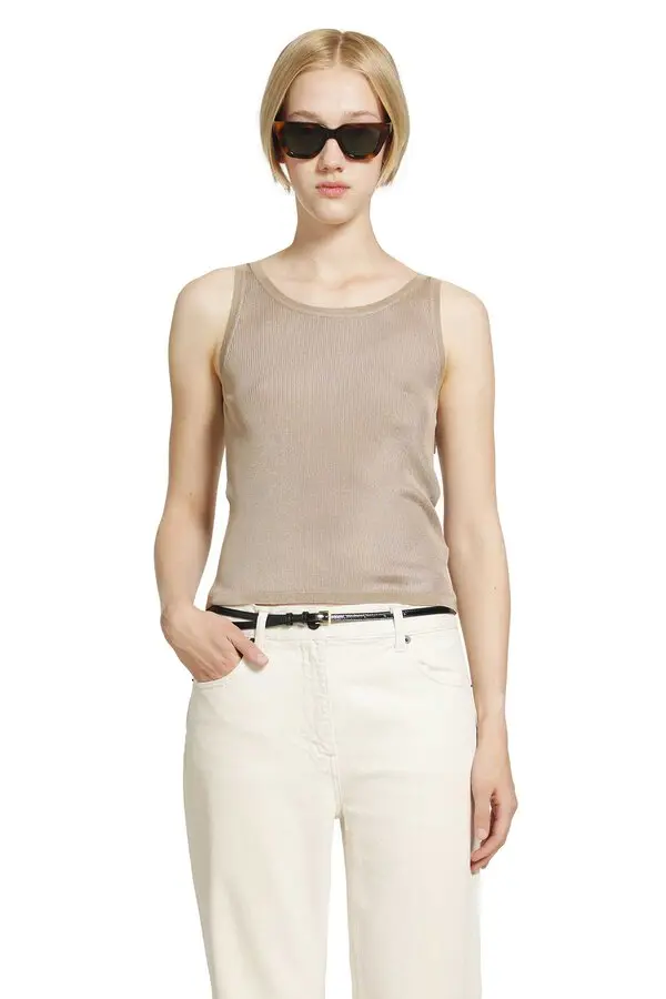 Saint Laurent Ribbed Viscose Tank Top