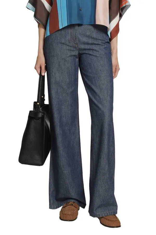 Fendi Chambray Flared Jeans - Blue