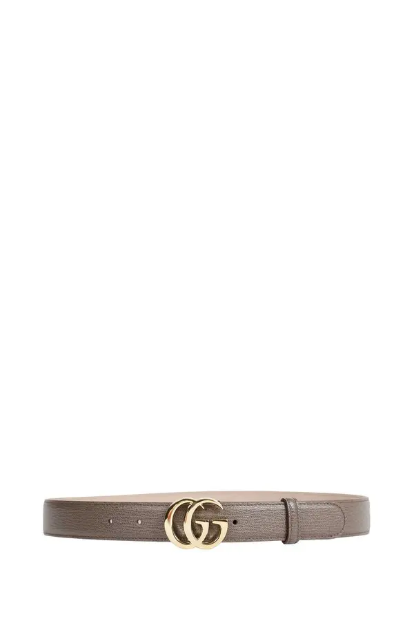Gucci Gg Marmont Belt With Double G Buckle - Brown