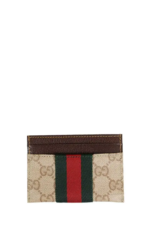 Gucci Coated Gg Canvas Card Holder - Beige