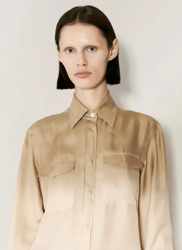 Prada Ombre Silk Button-up Shirt