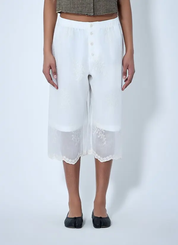 Our Legacy Sheer Lace Frill Culottes - White