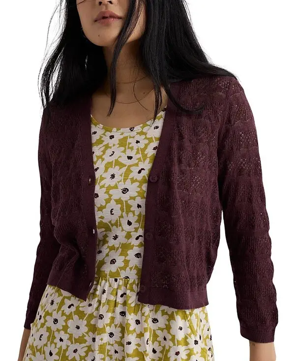 SEASALT CORNWALL Button Detailed Fine Knit Cardigan - Cacao