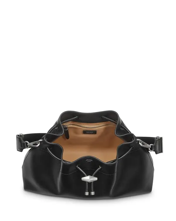 JIMMY CHOO Leather Cinch Bag With Brass Trim