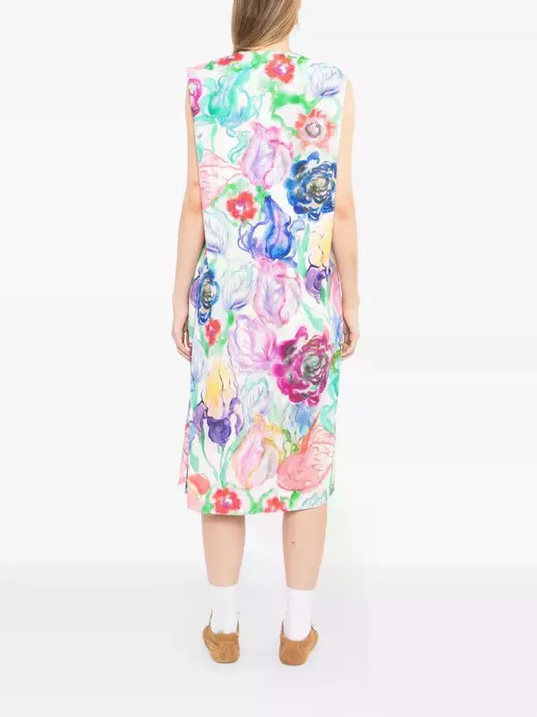 JNBY Floral-print V-neck Sleeveless Dress