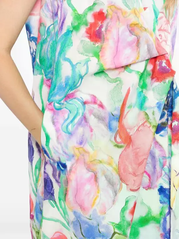 JNBY Floral-print V-neck Sleeveless Dress