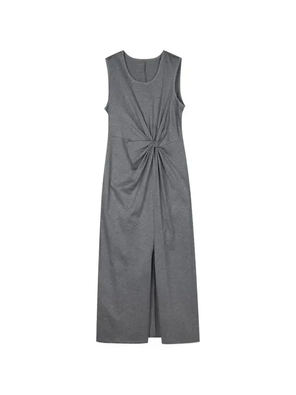 JNBY Stone Twist-detail Front-slit Dress - Grey