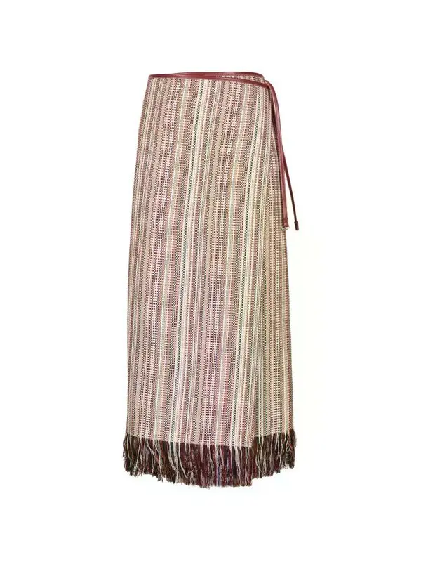 LESS Woven Wrap Skirt - Red