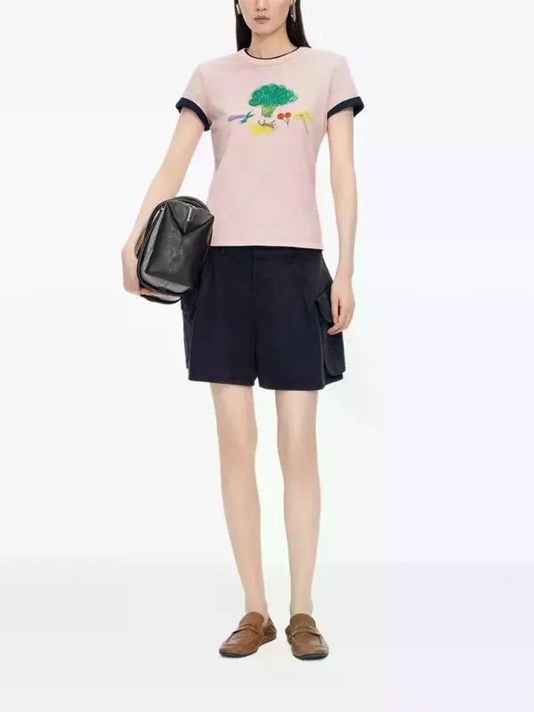 JNBY Graphic Print Fitted T-shirt - Pink