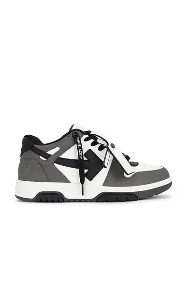 Off-White Out Of Office Calf Leather Sneaker - Dark Grey